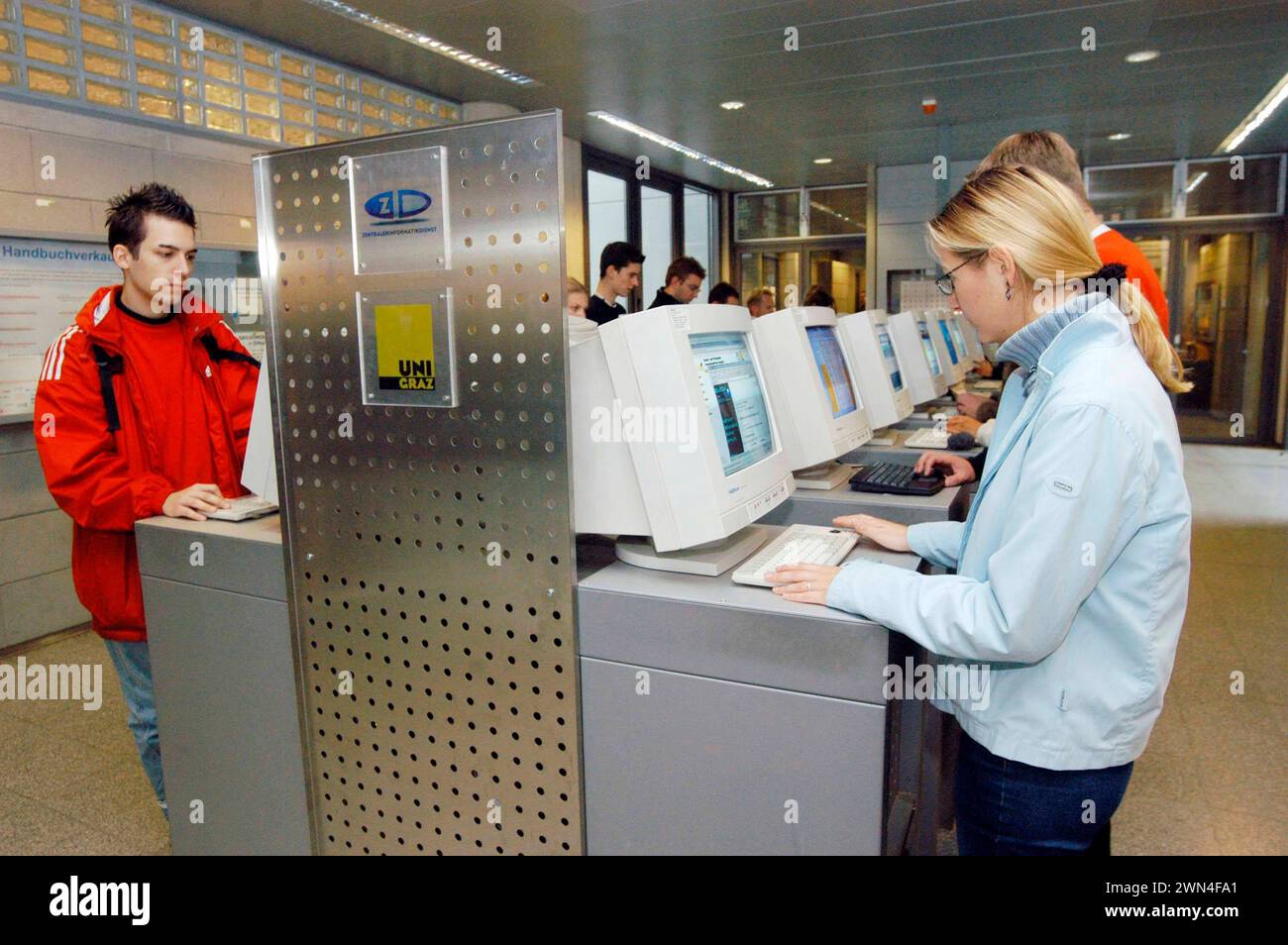 computer and internet at university, digital technology for learning ...