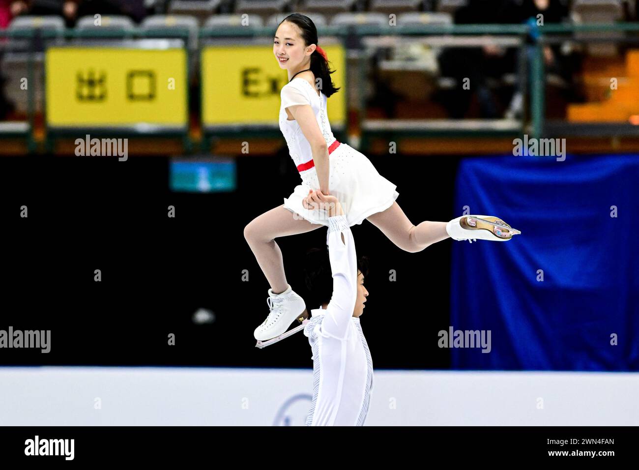 Sae SHIMIZU & Lucas Tsuyoshi HONDA (JPN), during Junior Pairs Free Skating, at the ISU World ...