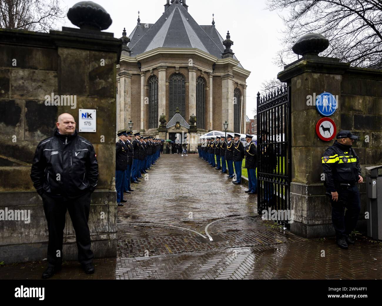 THE HAGUE - Security at the Nieuwe Kerk prior to the ceremonial ...