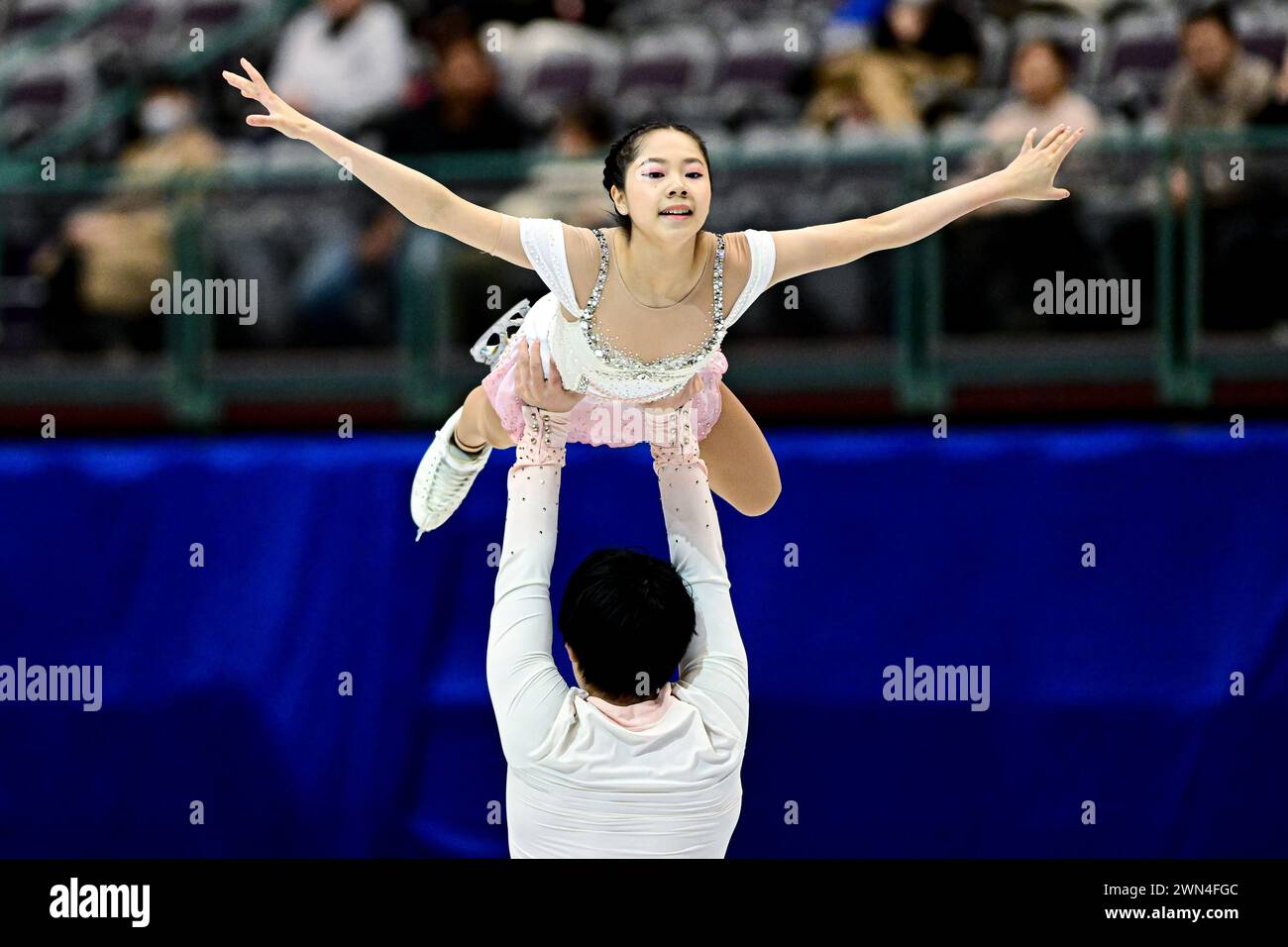Adele ZHENG & Andy DENG (USA), during Junior Pairs Free Skating, at the ...