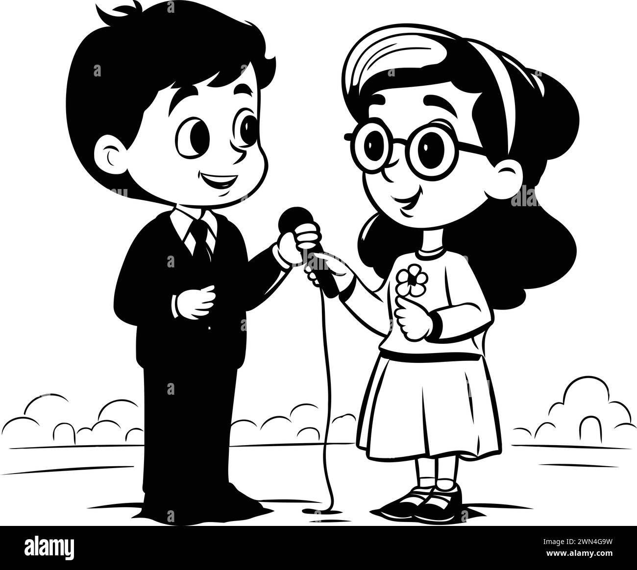 Black microphone boy singing Cut Out Stock Images & Pictures - Alamy