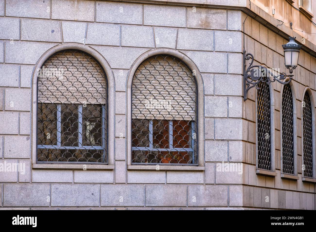 Old window in building exterior, Alicante, Spain Stock Photo - Alamy