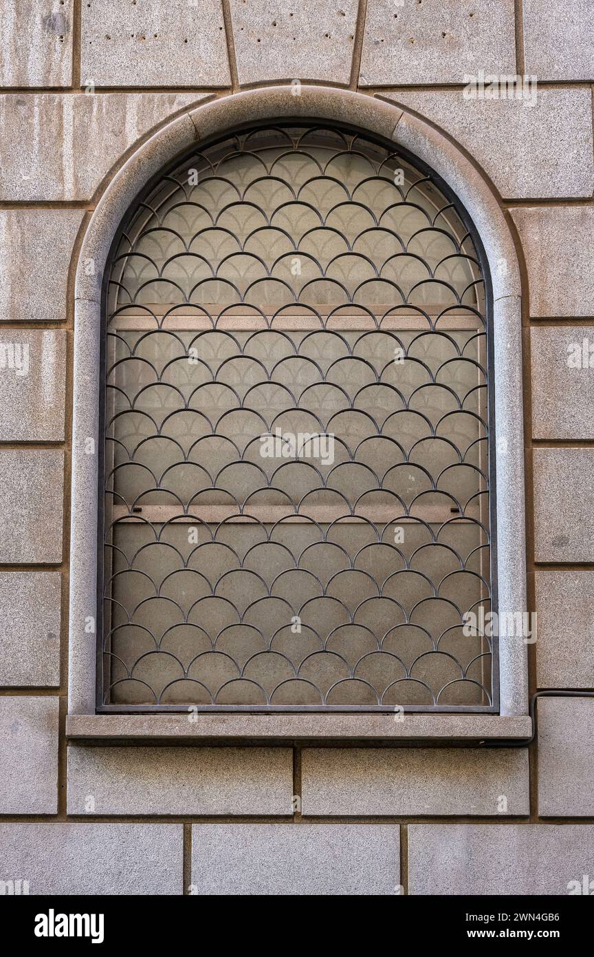 Old window in building exterior, Alicante, Spain Stock Photo - Alamy