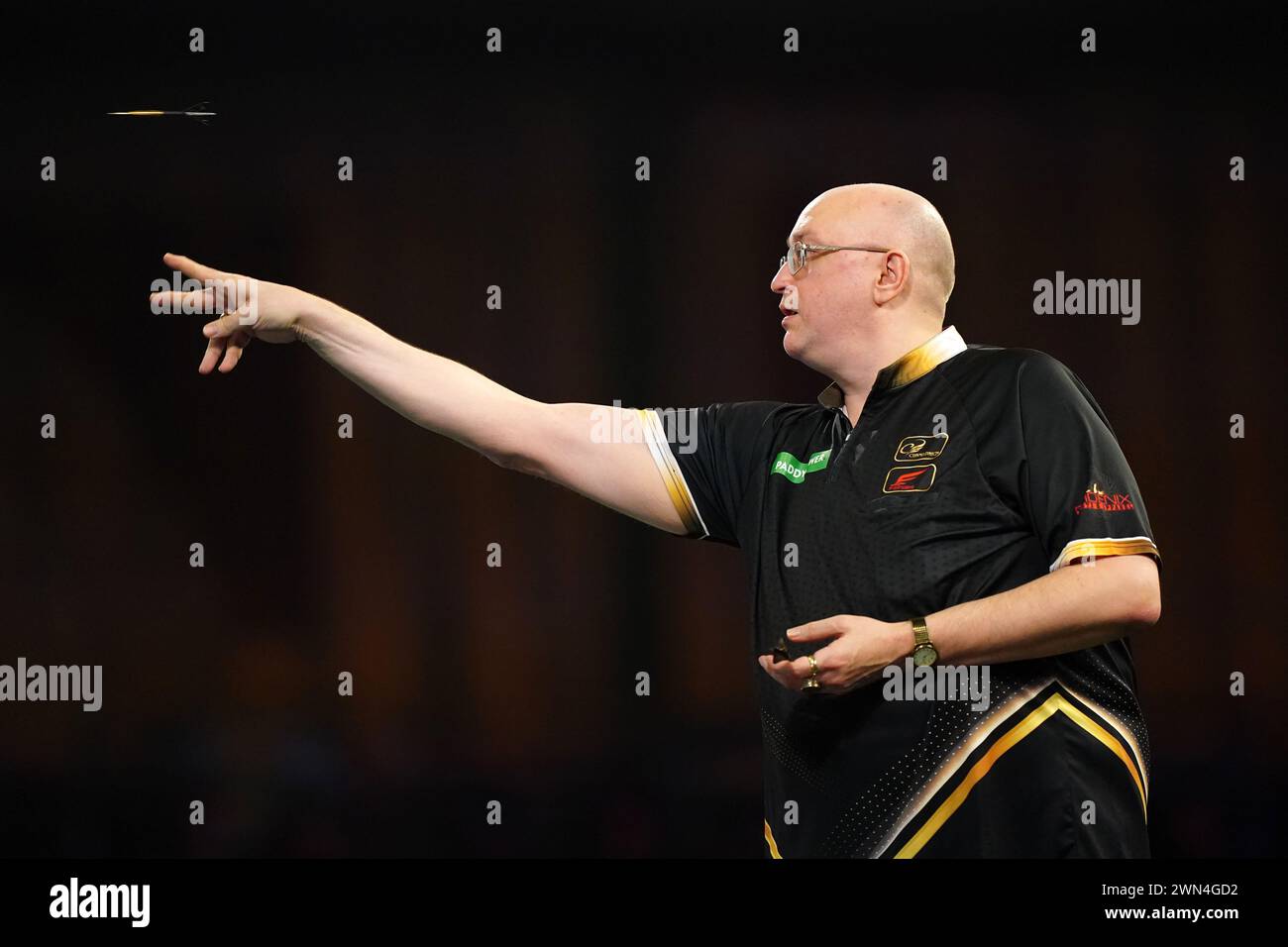 File photo dated 21-12-2023 of Andrew Gilding, whose UK Open trophy ...