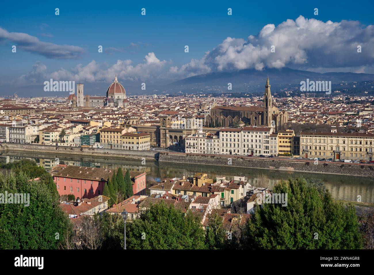 viewpoint from Piazzale Michelangelo over Florence, Tuscany, Italy ...