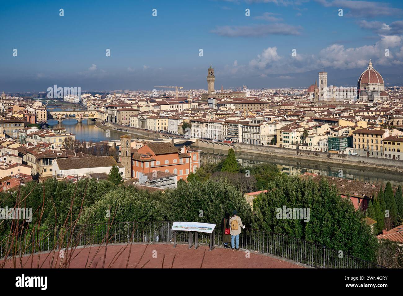 viewpoint from Piazzale Michelangelo over Florence, Tuscany, Italy ...