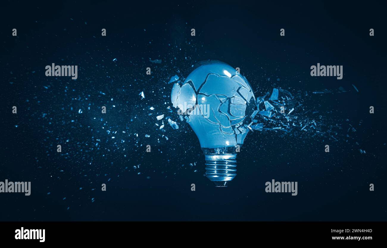 High-speed capture of a light bulb exploding into fragments ...