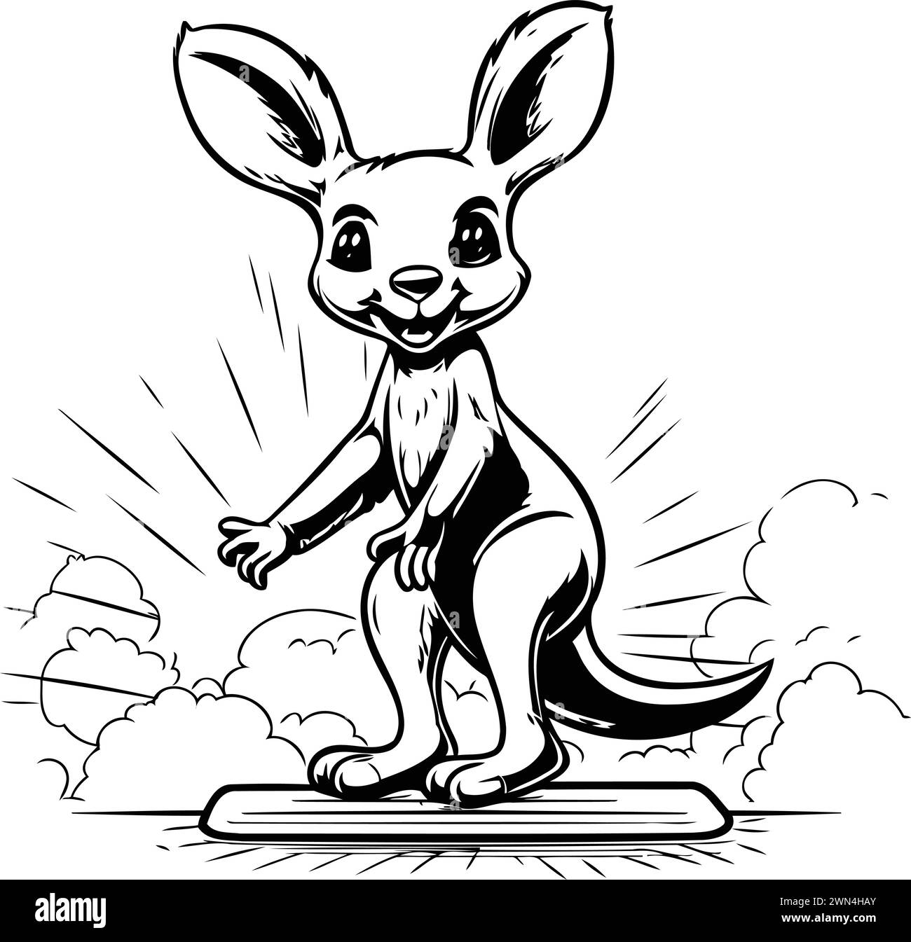 Kangaroo cartoon Black and White Stock Photos & Images - Alamy