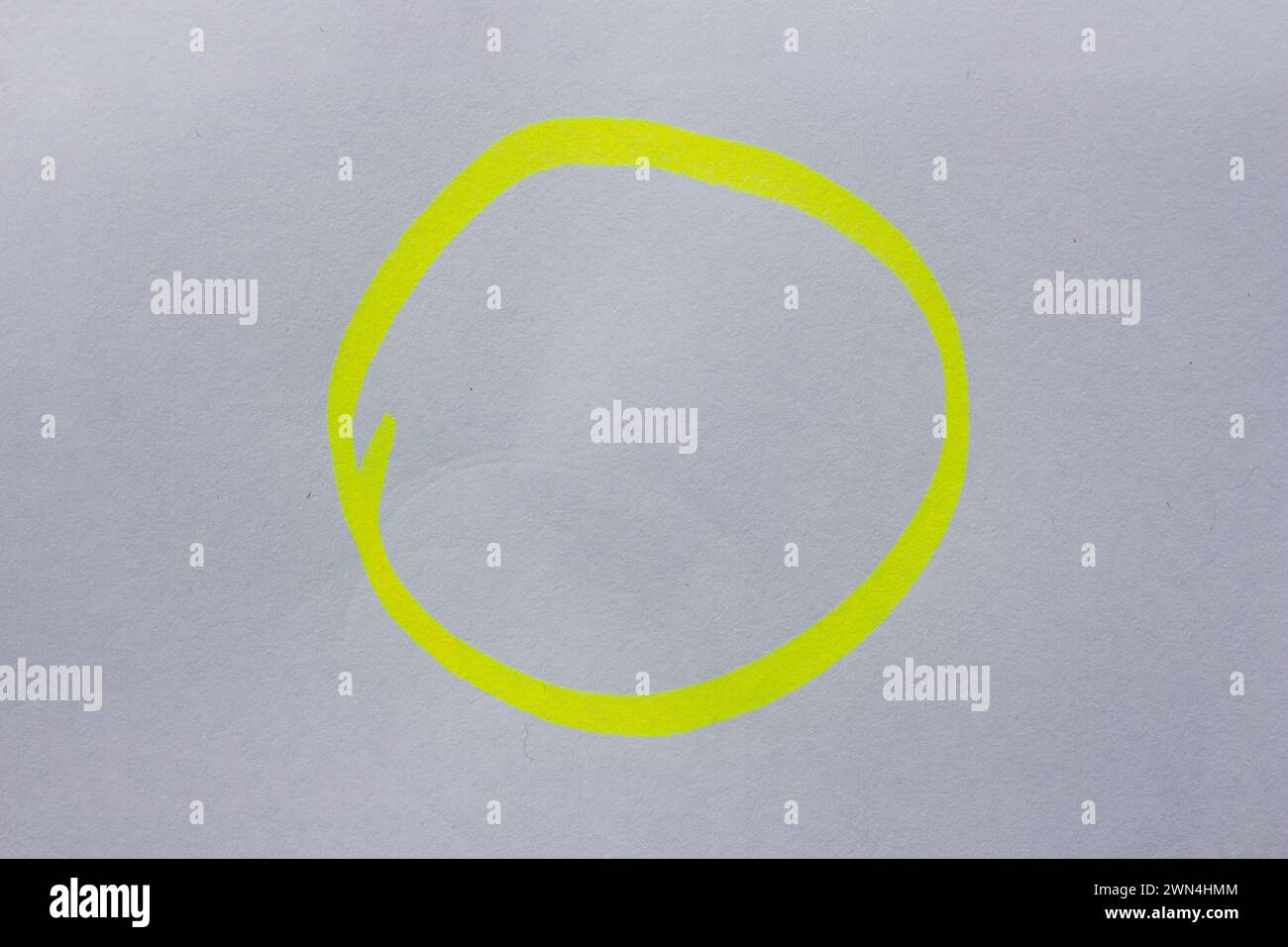 Hand drawn yellow doodle on white paper. Circle shape Stock Photo - Alamy