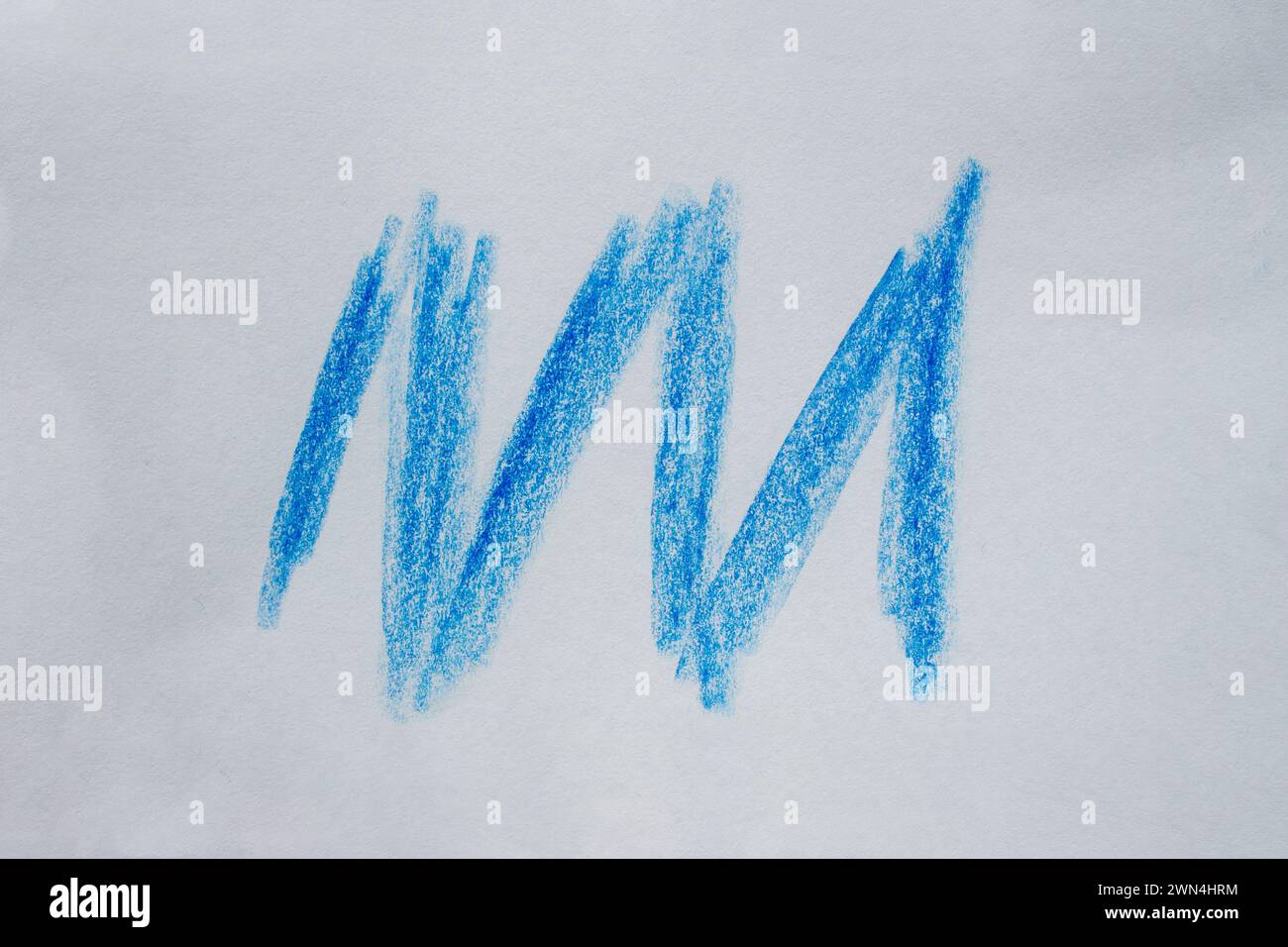 Hand drawn blue doodle on white paper Stock Photo - Alamy