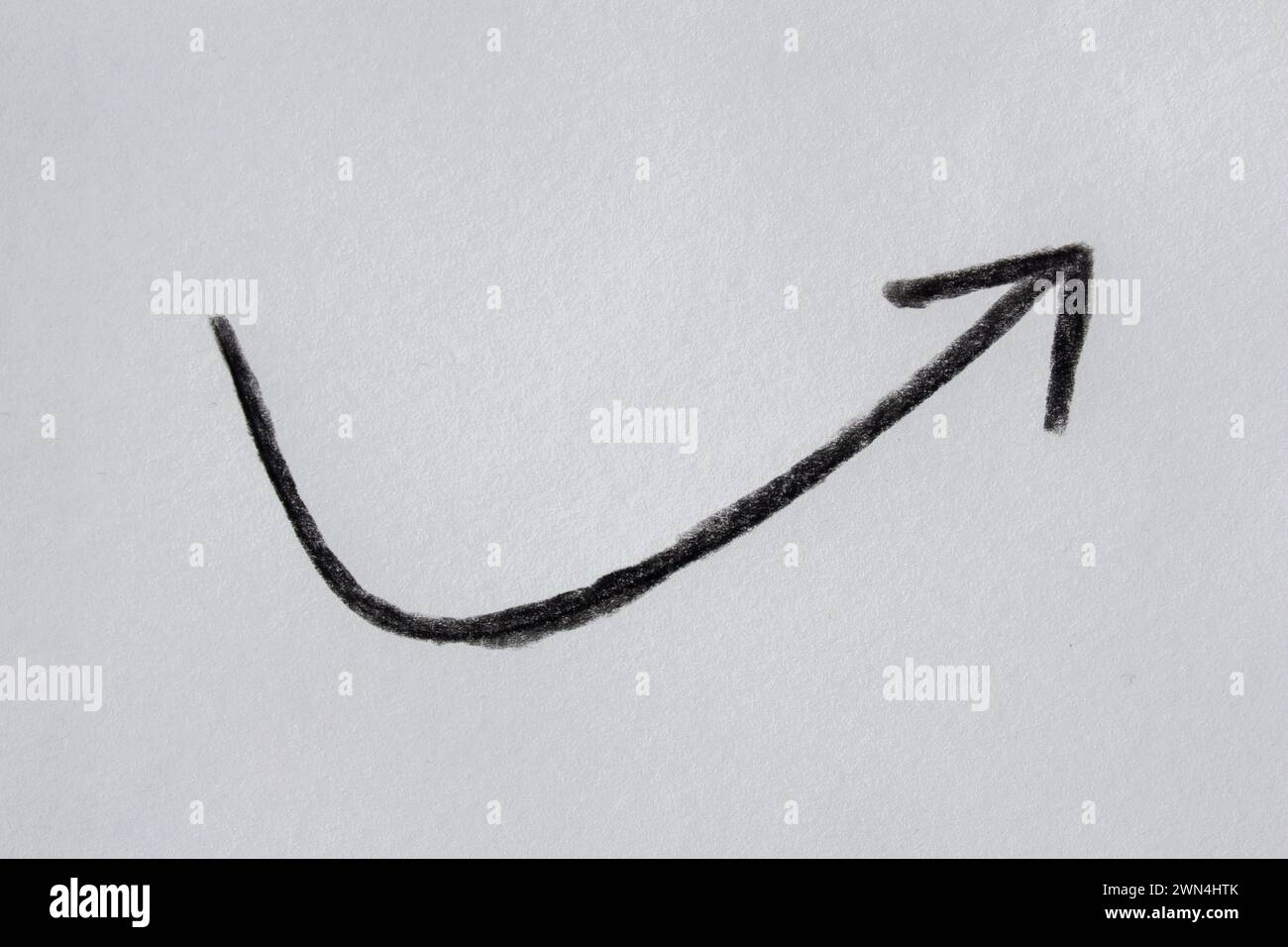 Hand drawn black arrow on white paper Stock Photo - Alamy