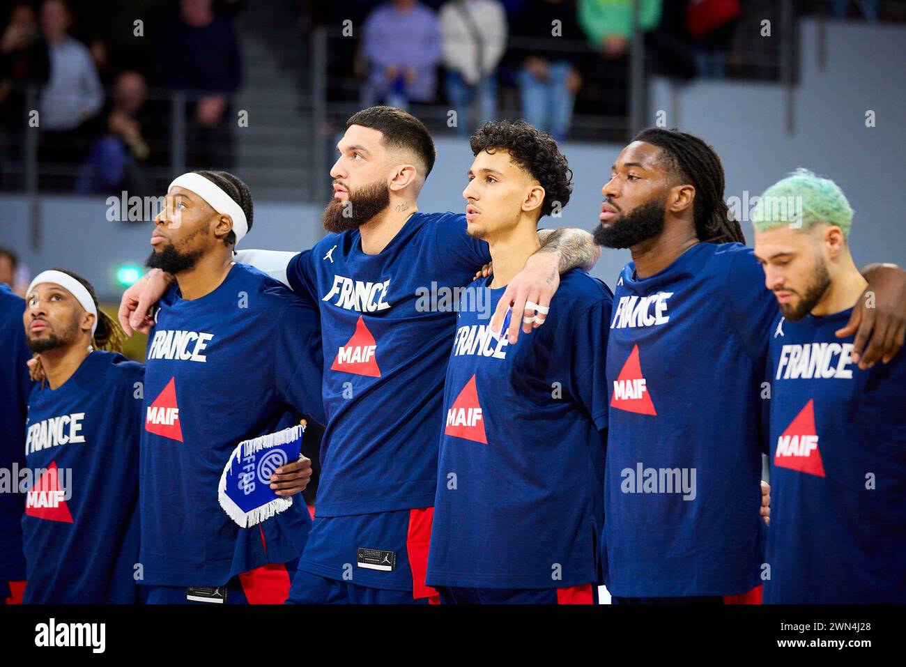 Brest, France. 23rd Feb, 2024. French Team during the FIBA EuroBasket ...