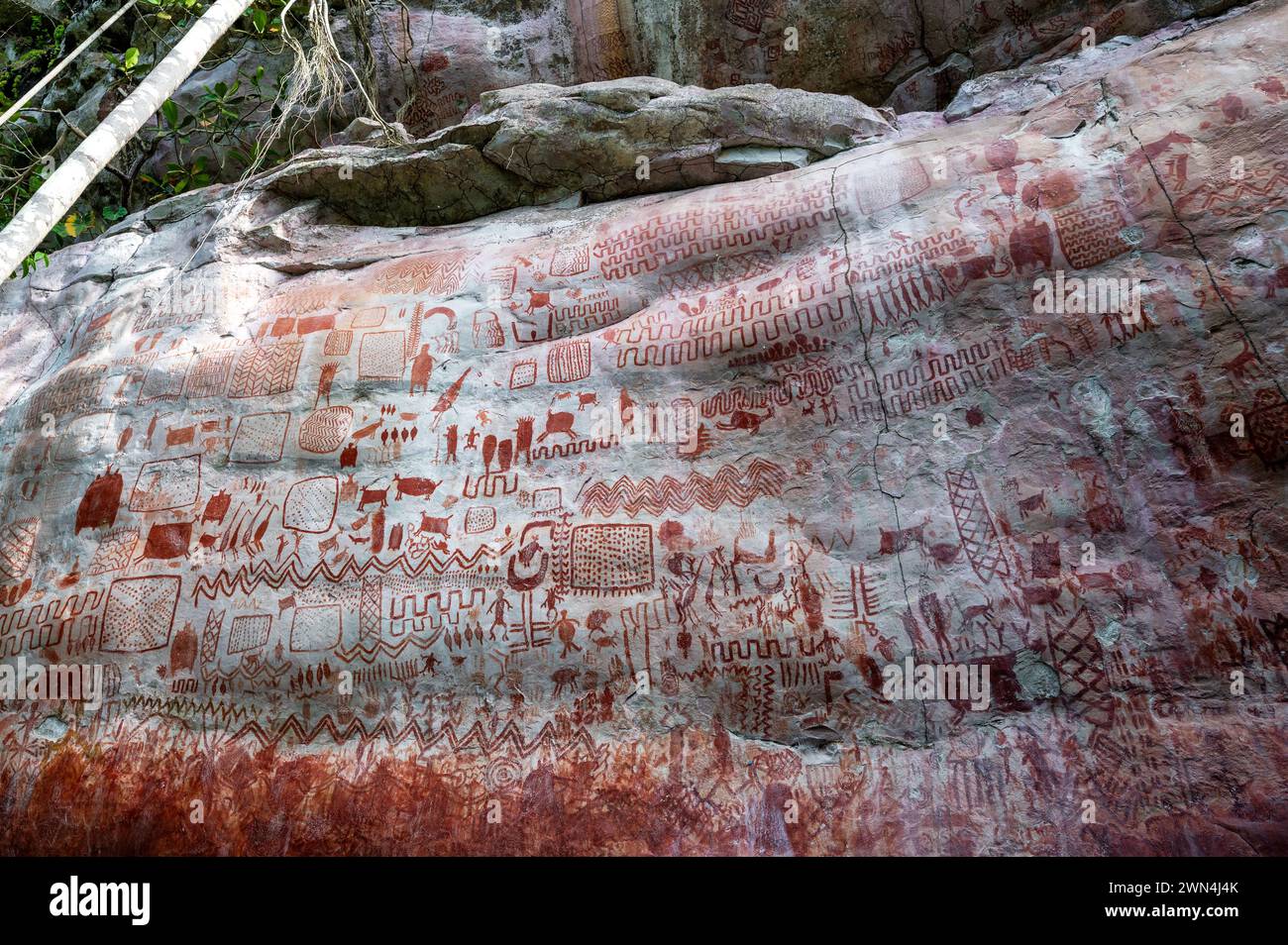 Amazing ancient rock paintings at Cerro Azul in Guaviare, Colombia ...