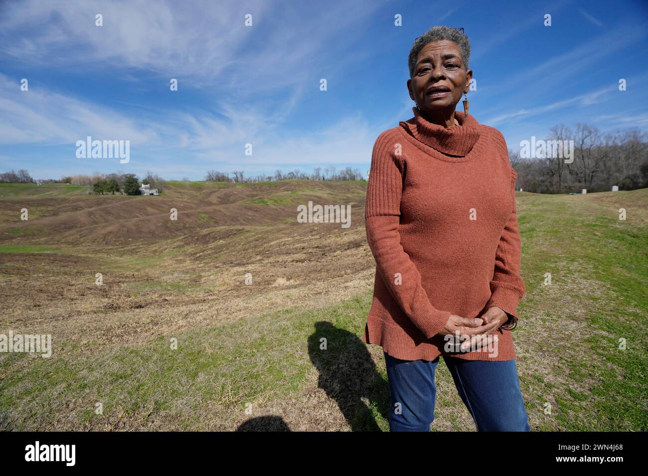 Thelma Sims Dukes stands in Vicksburg National Military Park on Feb. 14 ...