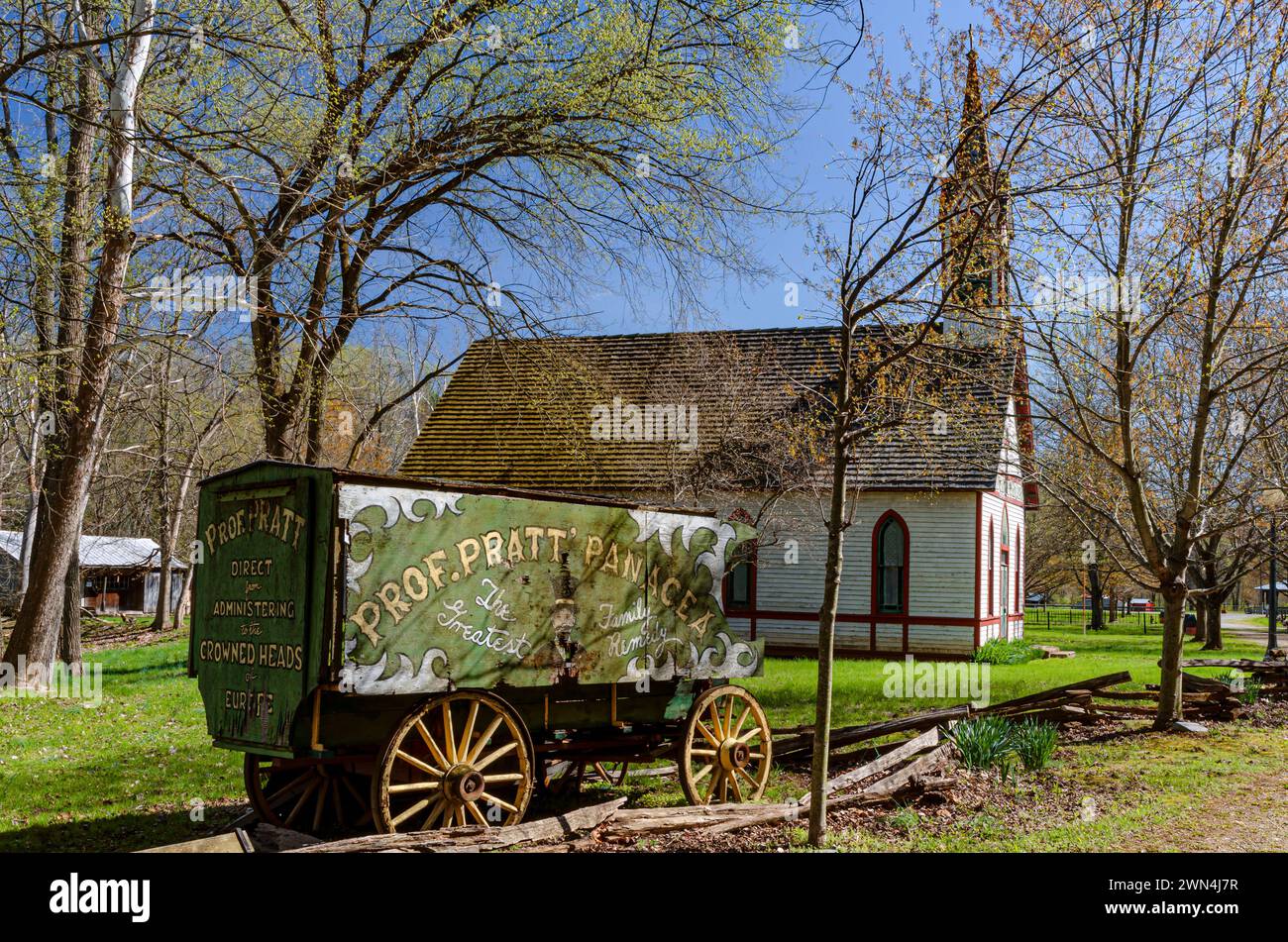 Snake oil wagon (Prof. Pratt's) at Billie Creek Village Historic ...