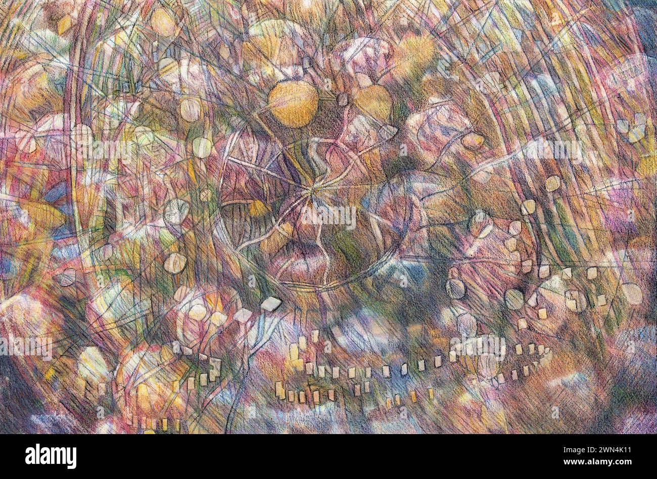 Abstract photo illustration collage background of random, vibrant ...