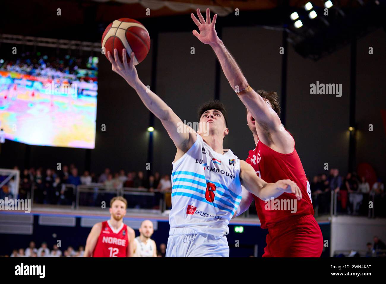 Luxembourg, Luxembourg. 25th Feb, 2024. Max LOGELIN (6) of Luxembourg ...