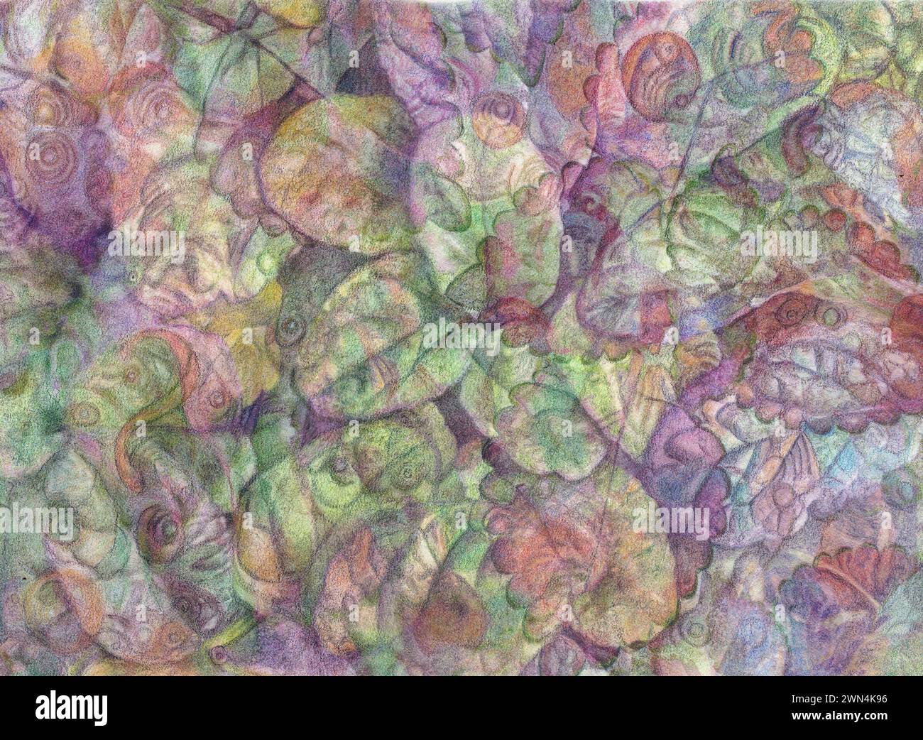 Abstract, psychedelic, photo illustration collage background of vibrant ...