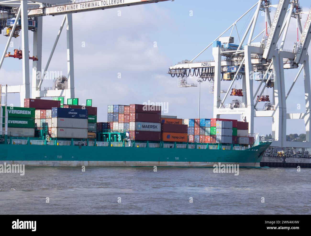 HHLA Container Terminal Eurogate at Burchardkai in Hamburg. Port of ...