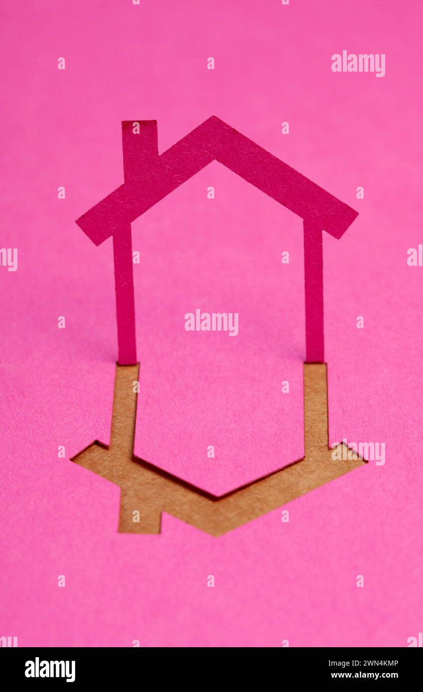 dream home - paper cut family house , design template Stock Photo - Alamy