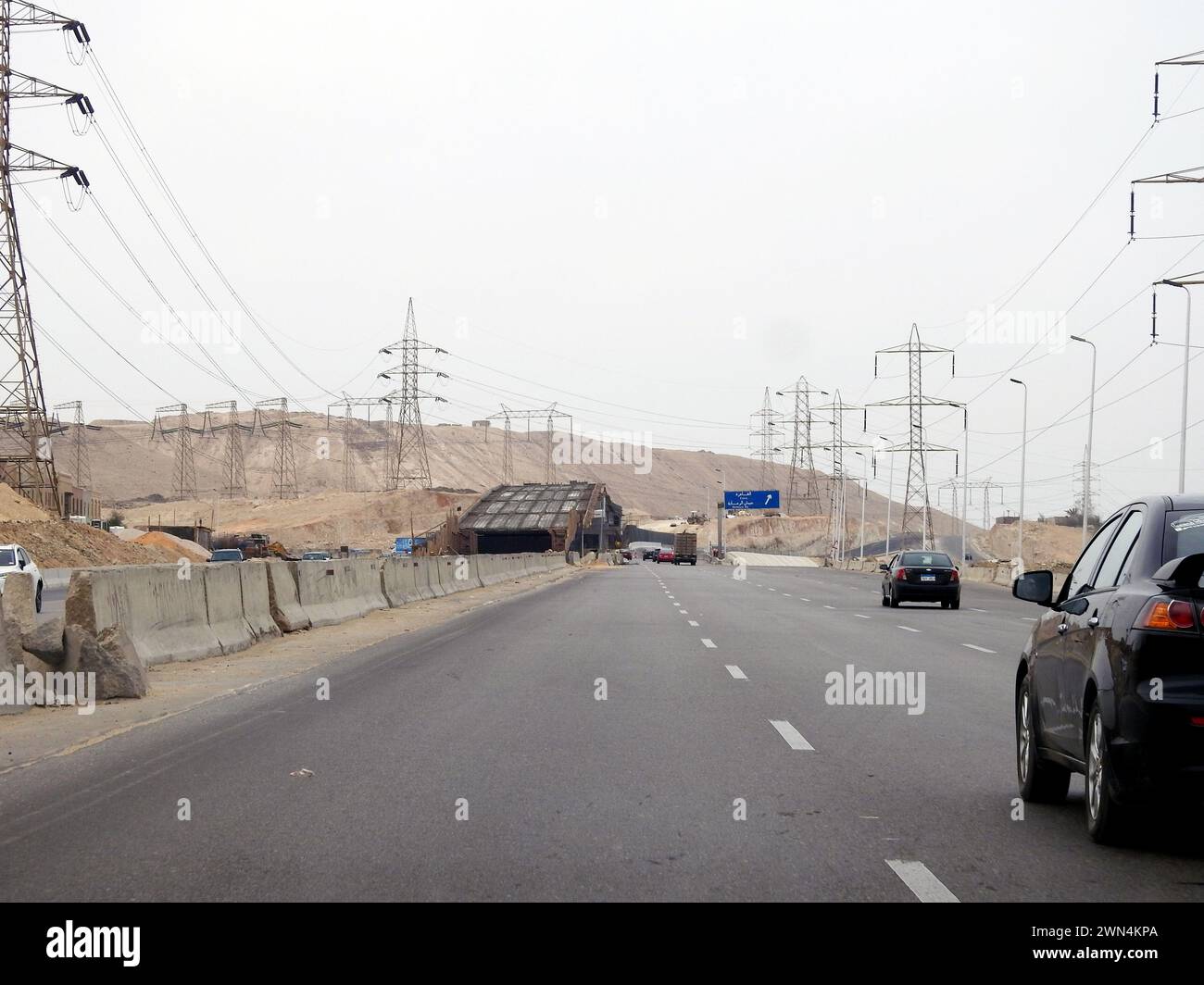 Giza, Egypt, February 23 2024: A new bridge under construction ...
