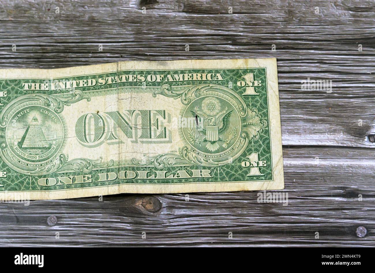 The reverse side of 1 one dollar bill banknote series 1935 with the ...