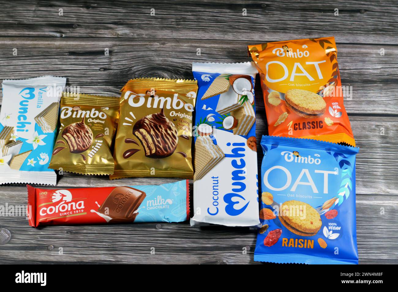 Cairo, Egypt, February 22 2024: Assorted products of chocolate and ...