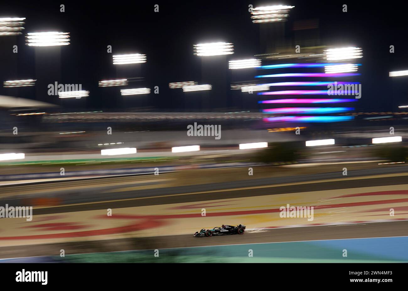Mercedes' Lewis Hamilton during second practice ahead of the Bahrain ...
