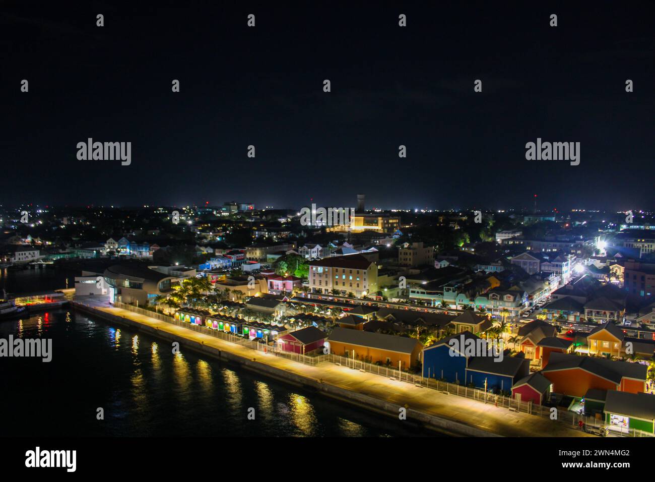 Beautiful Night Lights in Nassau- Bahamas Stock Photo - Alamy