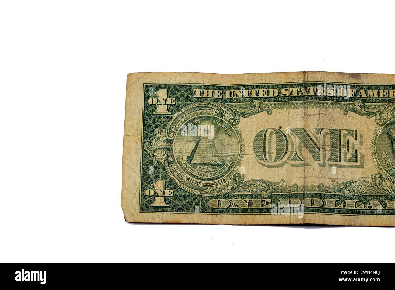 The reverse side of 1 one dollar bill banknote series 1935 with the ...