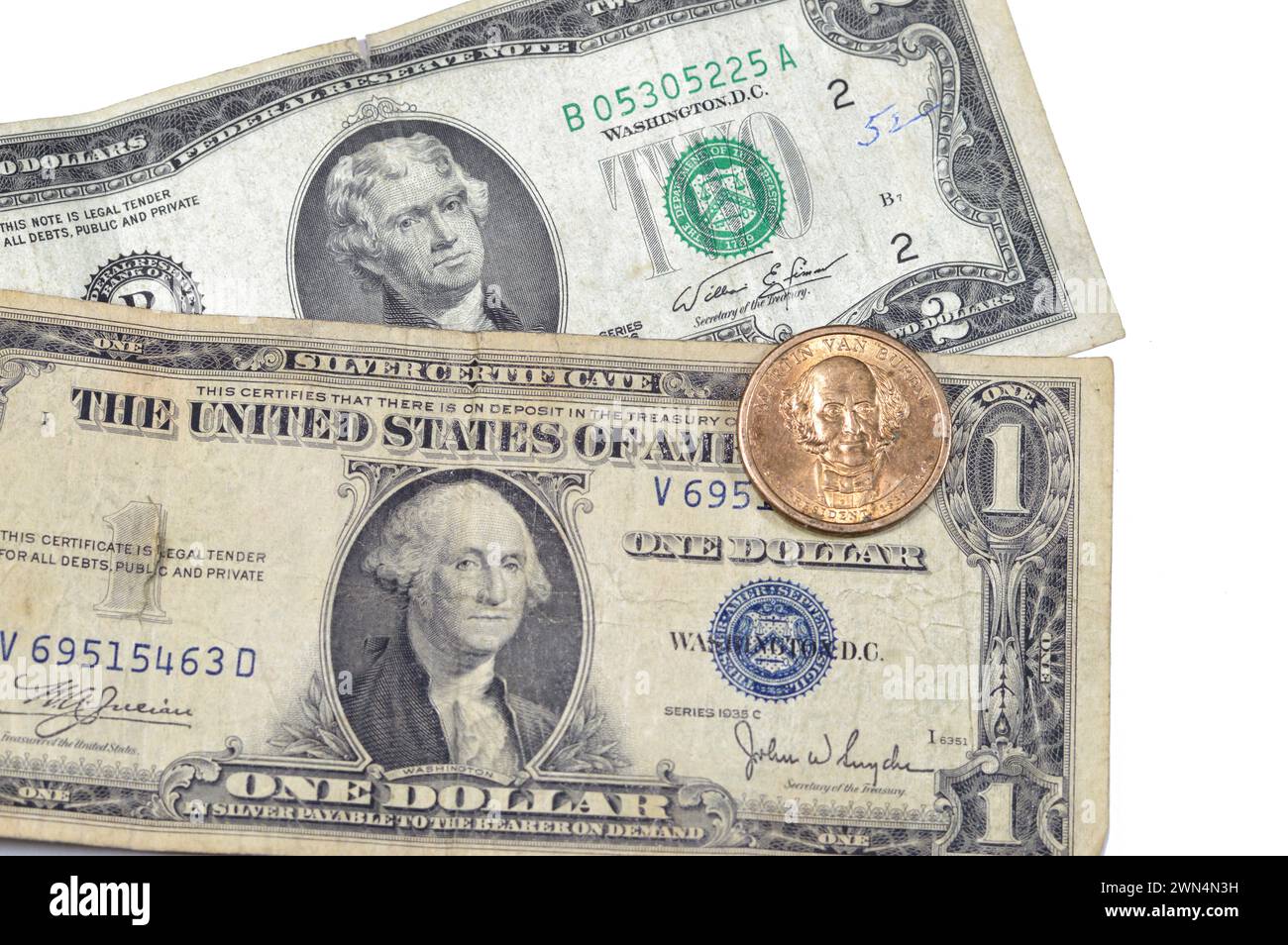 vintage retro old American money of one American dollar series 1935 ...