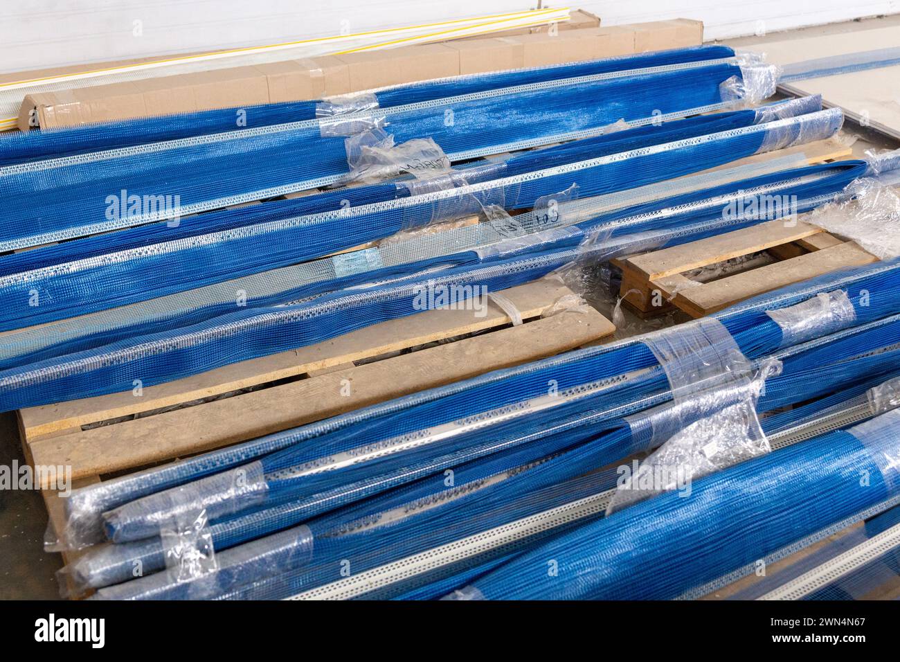 Aluminum perforated corner beads with PVC grid in construction ...