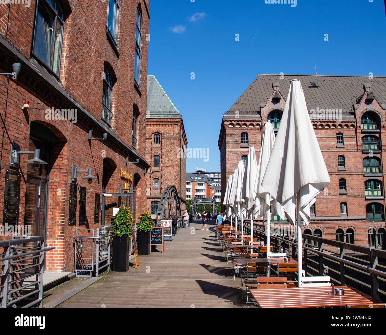 Hamburg, German. View of famous Speicherstadt warehouse district. Old ...