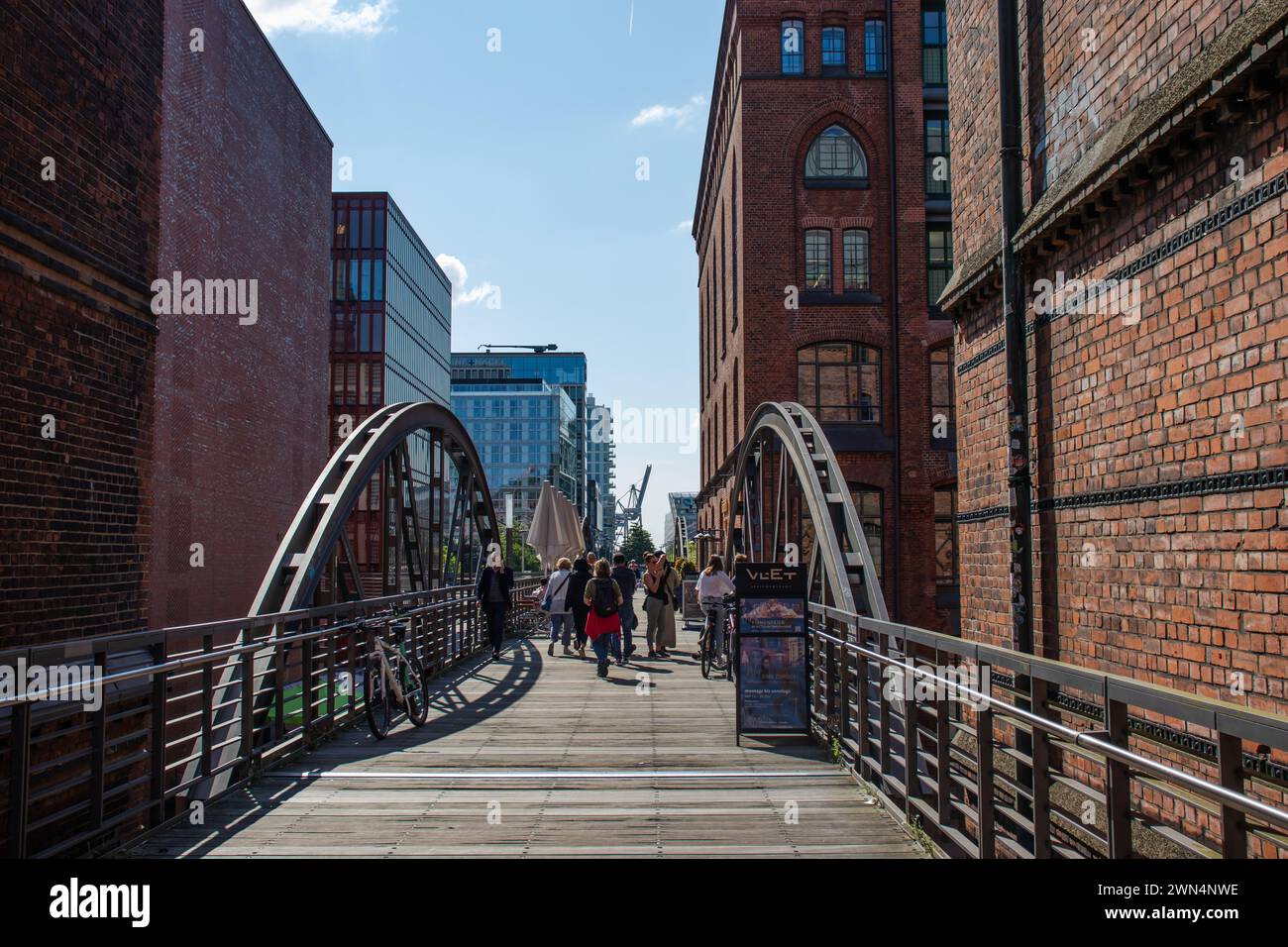 Hamburg, German. View of famous Speicherstadt warehouse district. Old ...