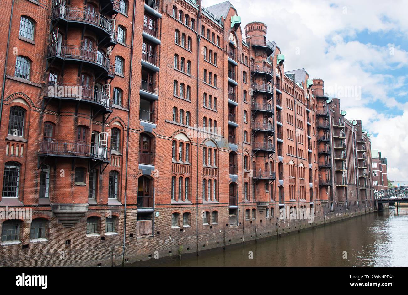 Hamburg, German. View of famous Speicherstadt warehouse district. Old ...