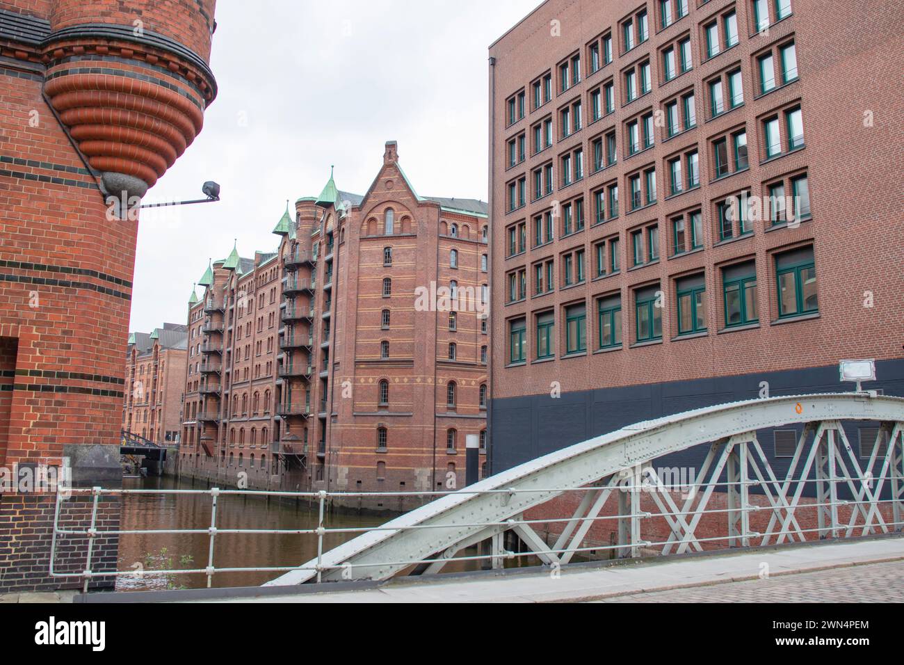 Hamburg, German. View of famous Speicherstadt warehouse district. Old ...