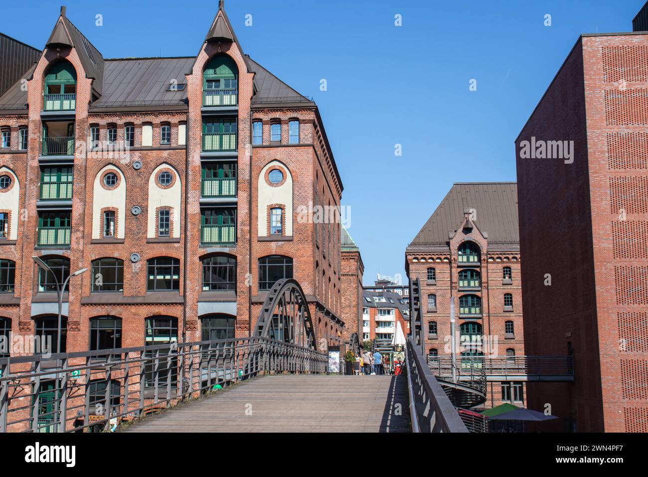 Hamburg, German. View of famous Speicherstadt warehouse district. Old ...