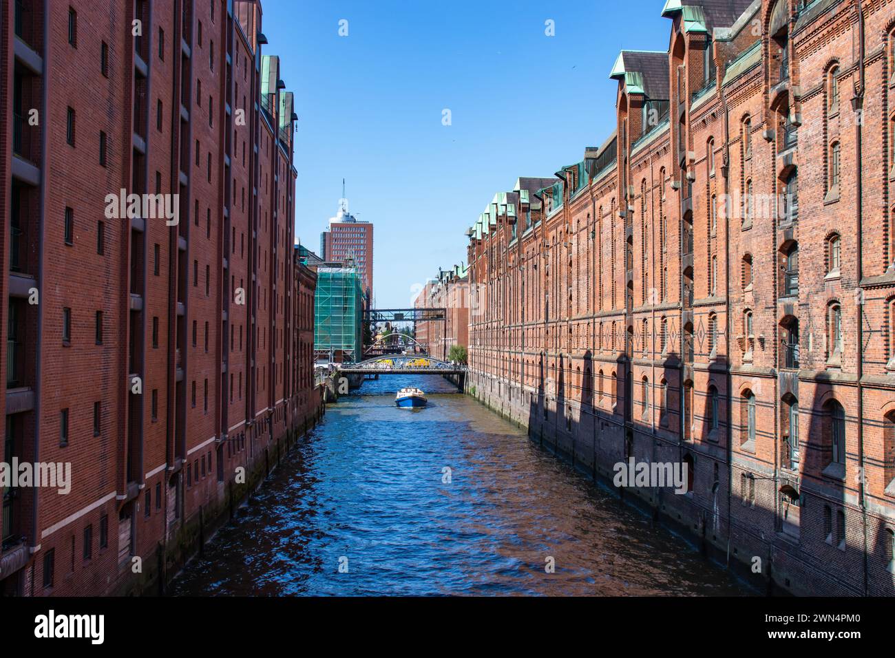 Hamburg, German. View of famous Speicherstadt warehouse district. Old ...