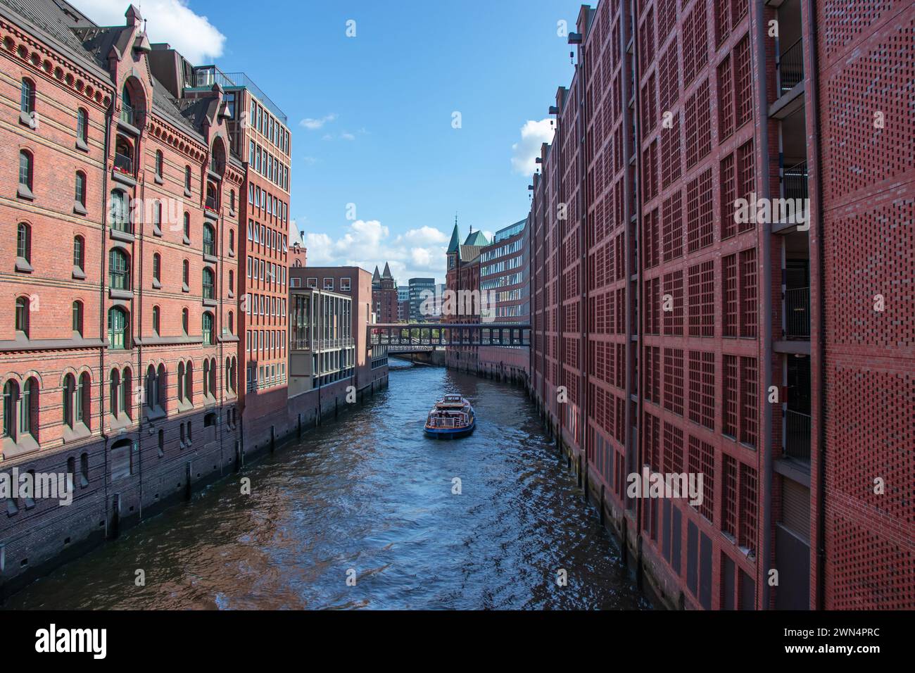 Hamburg, German. View of famous Speicherstadt warehouse district. Old ...
