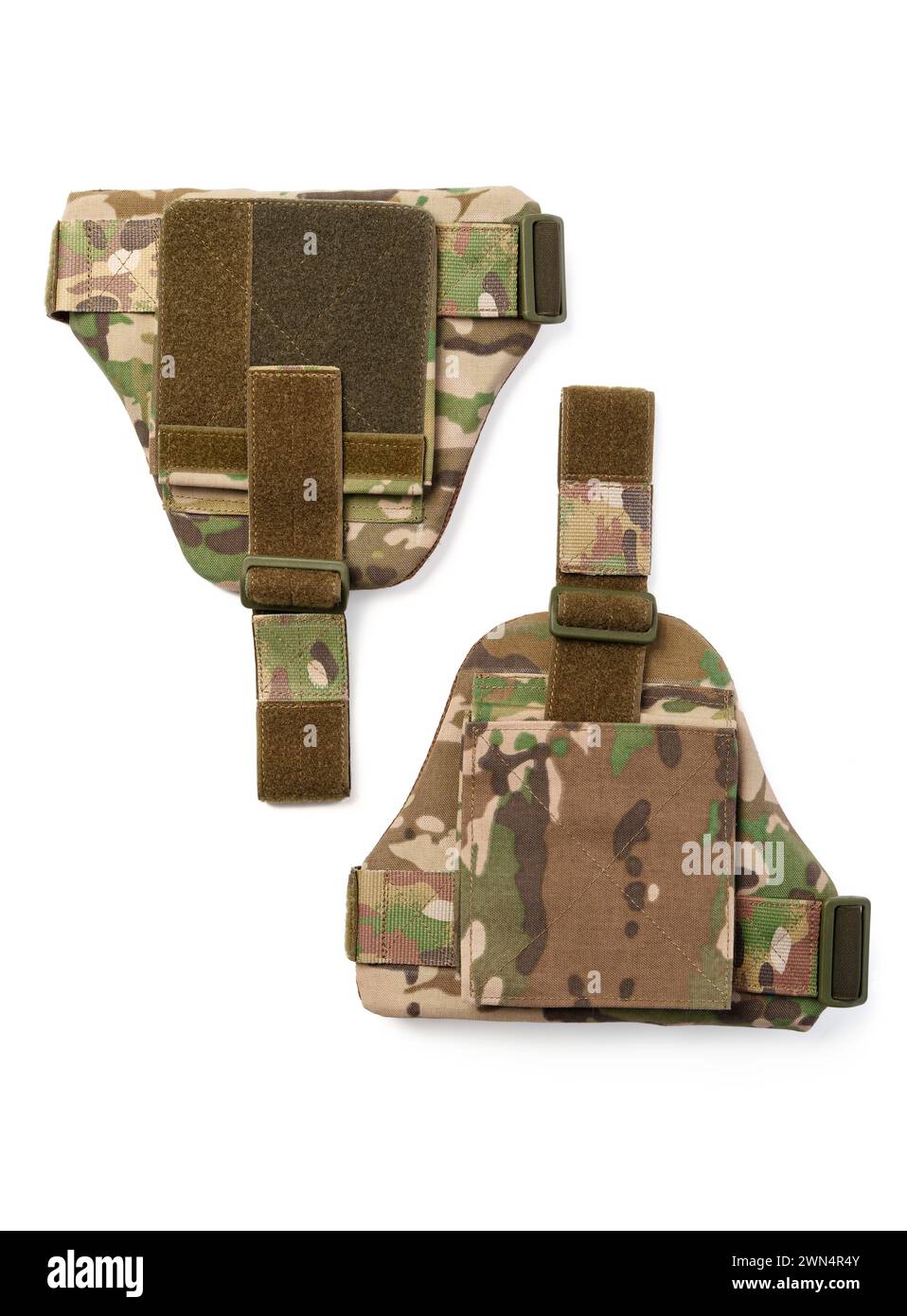 Body armor shoulder plates protection for soldiers isolated on white ...