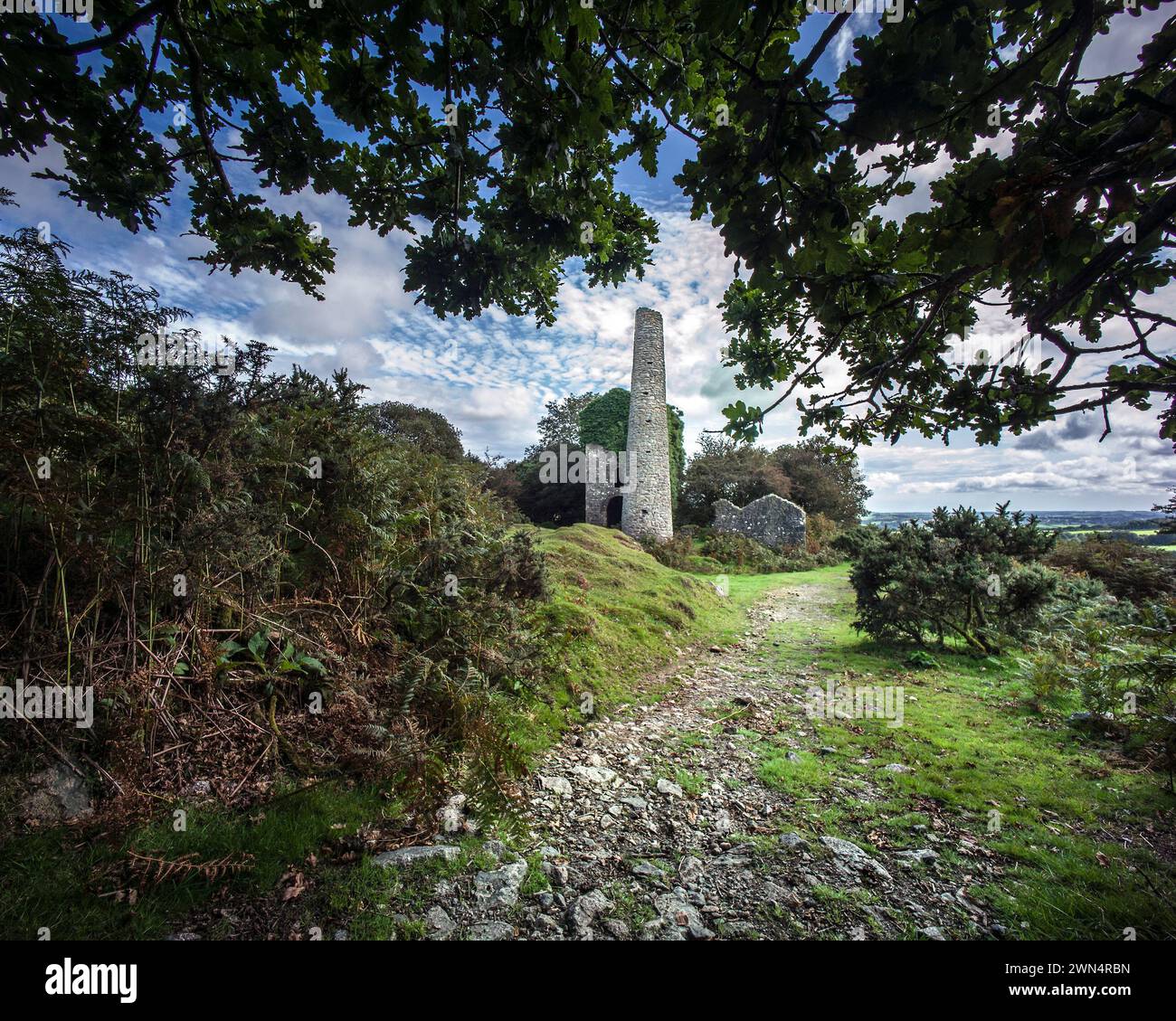Cornish copper and tin mine, Bodmin moor, abandoned and in ruins Stock ...