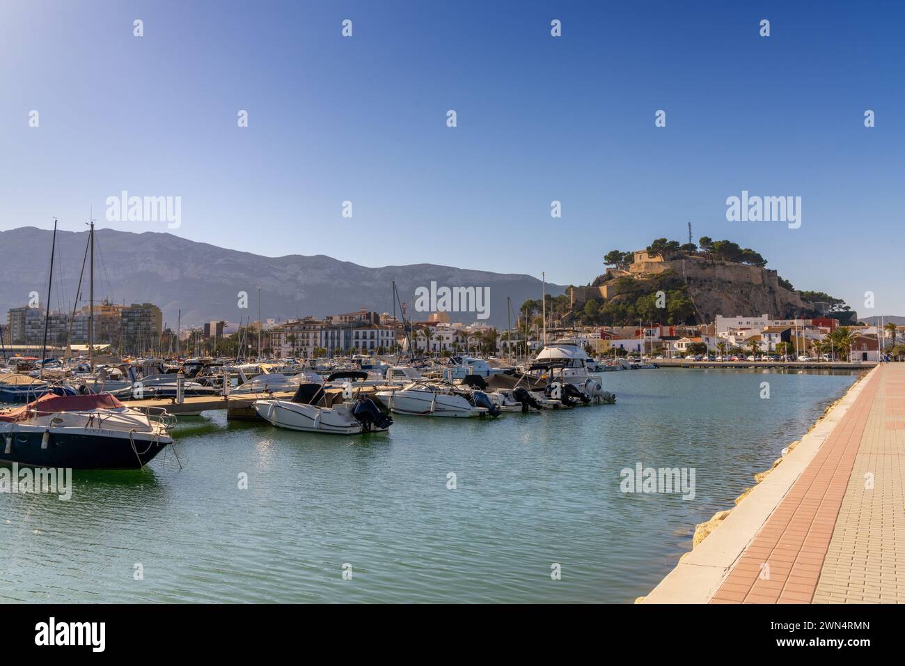 Denia, Spain - 7 February, 2024: view of the sports marina and harbour ...
