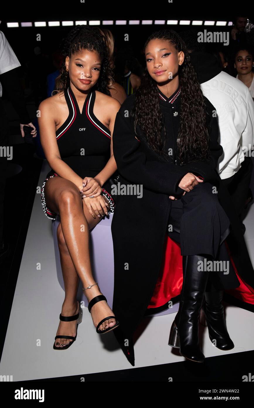 Halle Bailey, left, and Willow Smith attend the Off-White Fall/Winter ...