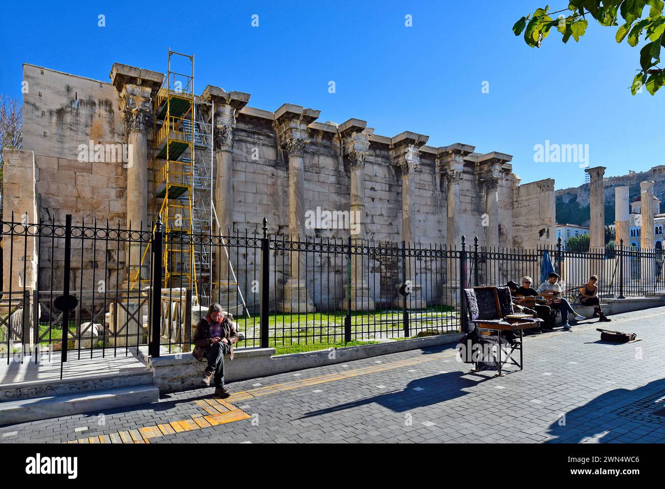 Athens, Greece - December19, 2023: Unidentified people and street ...