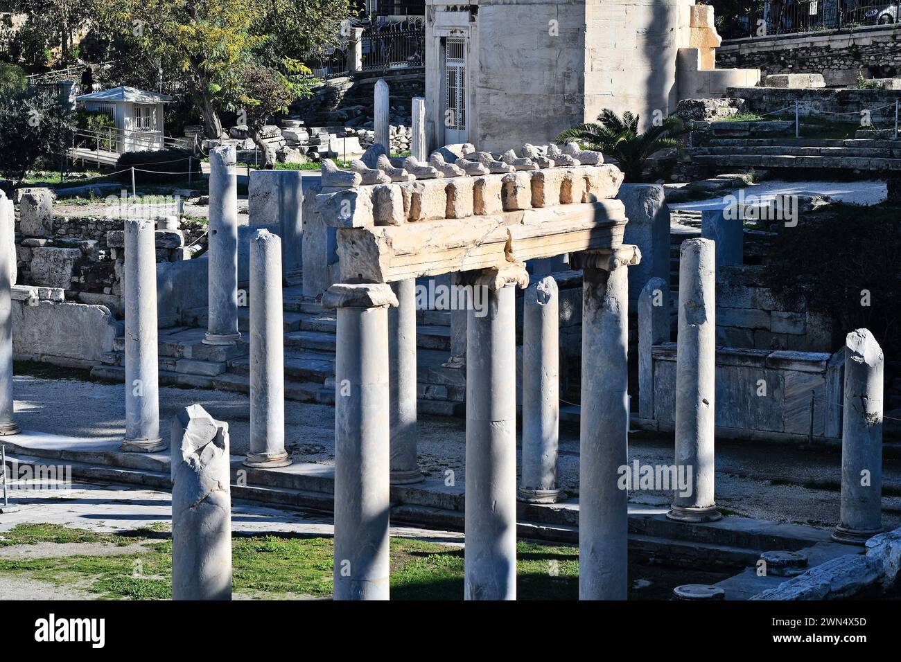 Athens, Greece - December19, 2023: Ruins in the ancient Roman Agora in ...
