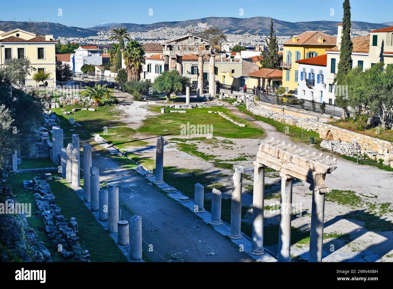 Athens, Greece - December19, 2023: Ruins in the ancient Roman Agora in ...