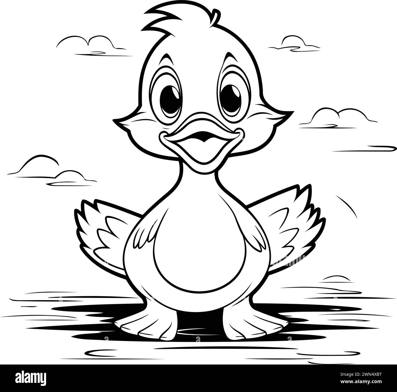 Cartoon duck character Black and White Stock Photos & Images - Alamy