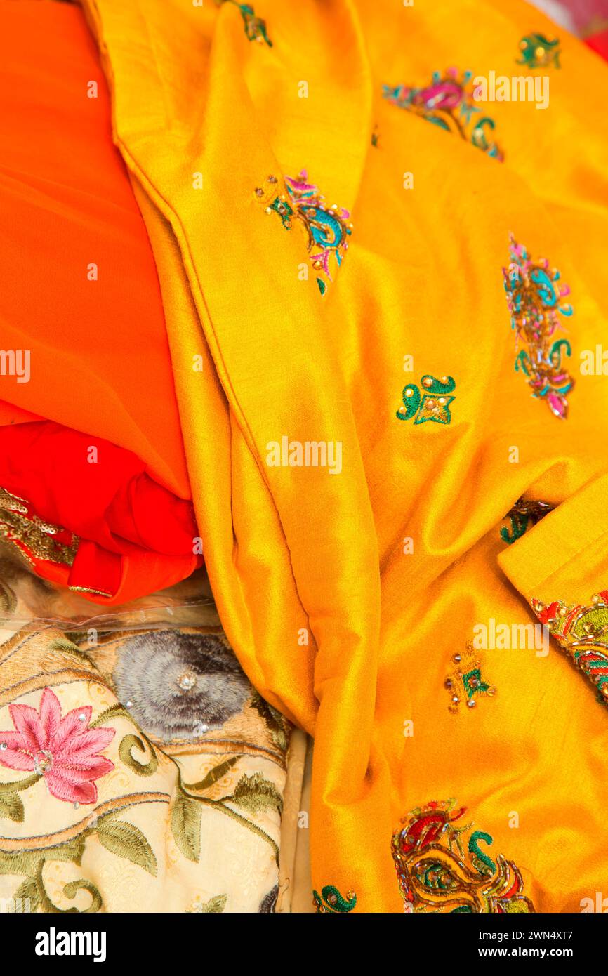 Colorful fabric, Sikh Day Parade, Salem, Oregon Stock Photo - Alamy