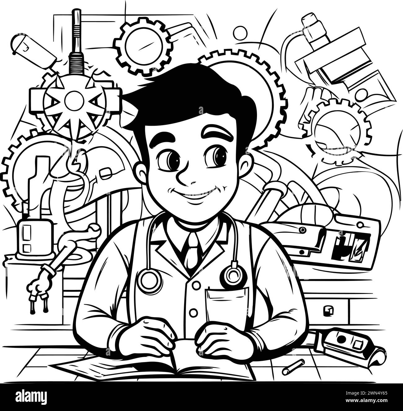 Laboratory clipart Black and White Stock Photos & Images - Alamy