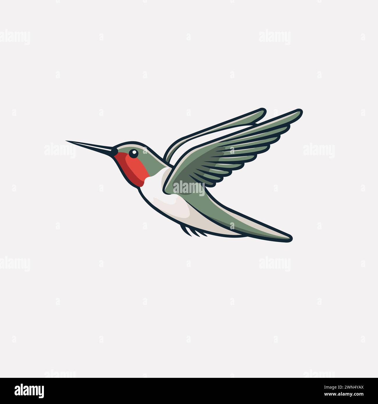 Hummingbird icon in flat style isolated on white background. Vector ...